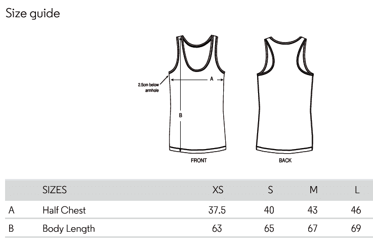 Size Guide Women Tank Top – JOKER BRAND